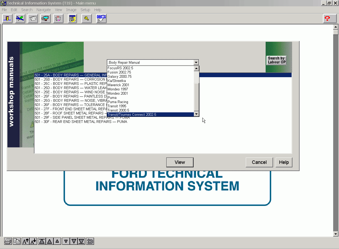 Ford TIS Europe 1990-2004 (Car + Truck), описание технологии ремонта и ...